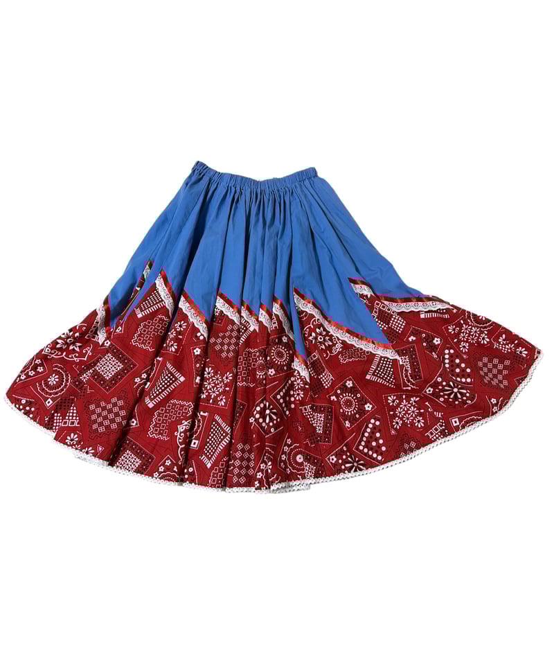 2405304 Vintage ペイズリー切替チロリアンフレアスカート BLU 2405304 Vintage ペイズリー切替チロリアンフレアスカート BLU