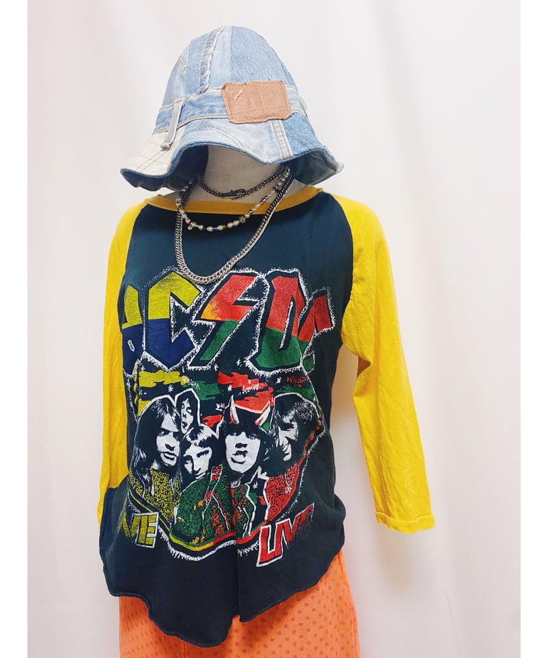2200148 Vintage 80s Pakistan cotton ACDCラグラン7部丈 2200148 Vintage 80s Pakistan cotton ACDCラグラン7部丈