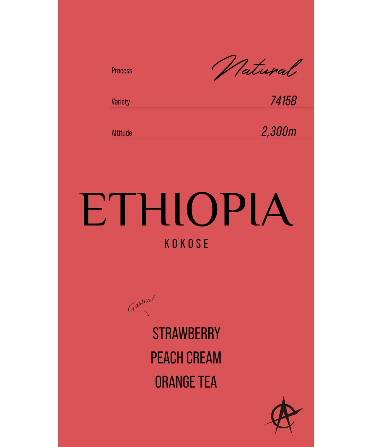 Ethiopia Kokose, 74158 - Natural | acid coffee