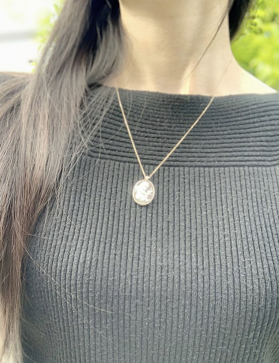 K18 天使のペンダントネックレス(イタリアのシェルカメオ K18 天使のペンダントネックレス(イタリアのシェルカメオ