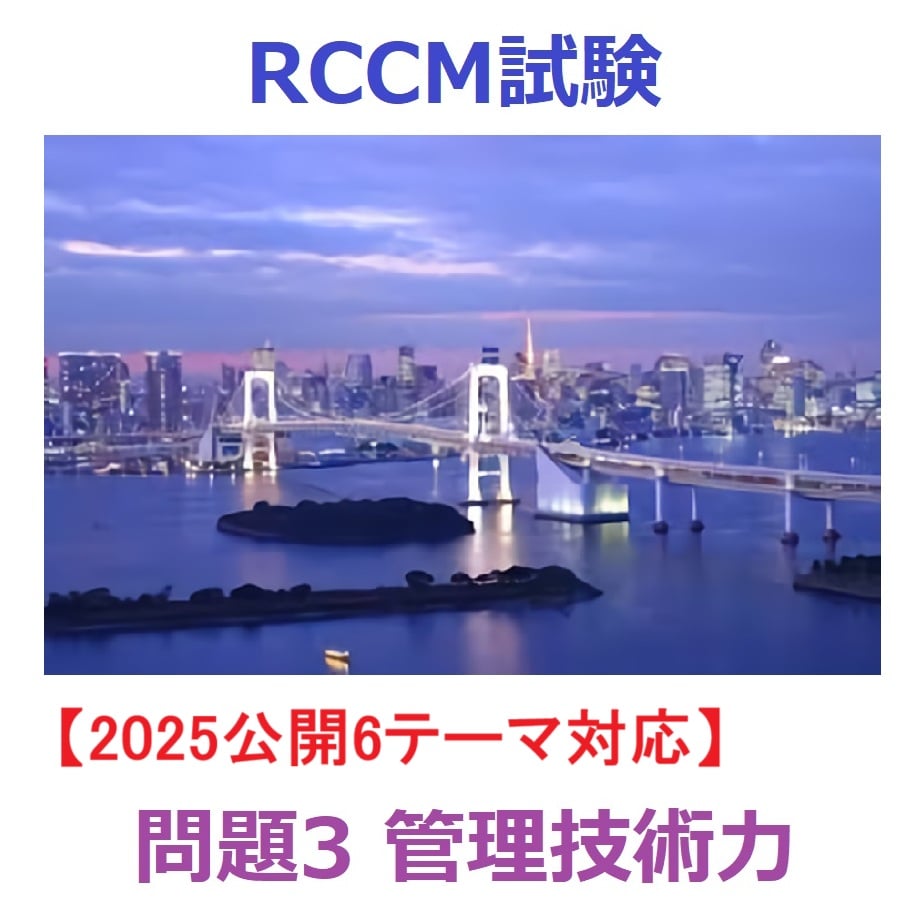 【2025公開6テーマ対応】RCCM試験 問題3 管理技術力 支援ツール 13 | 303geos