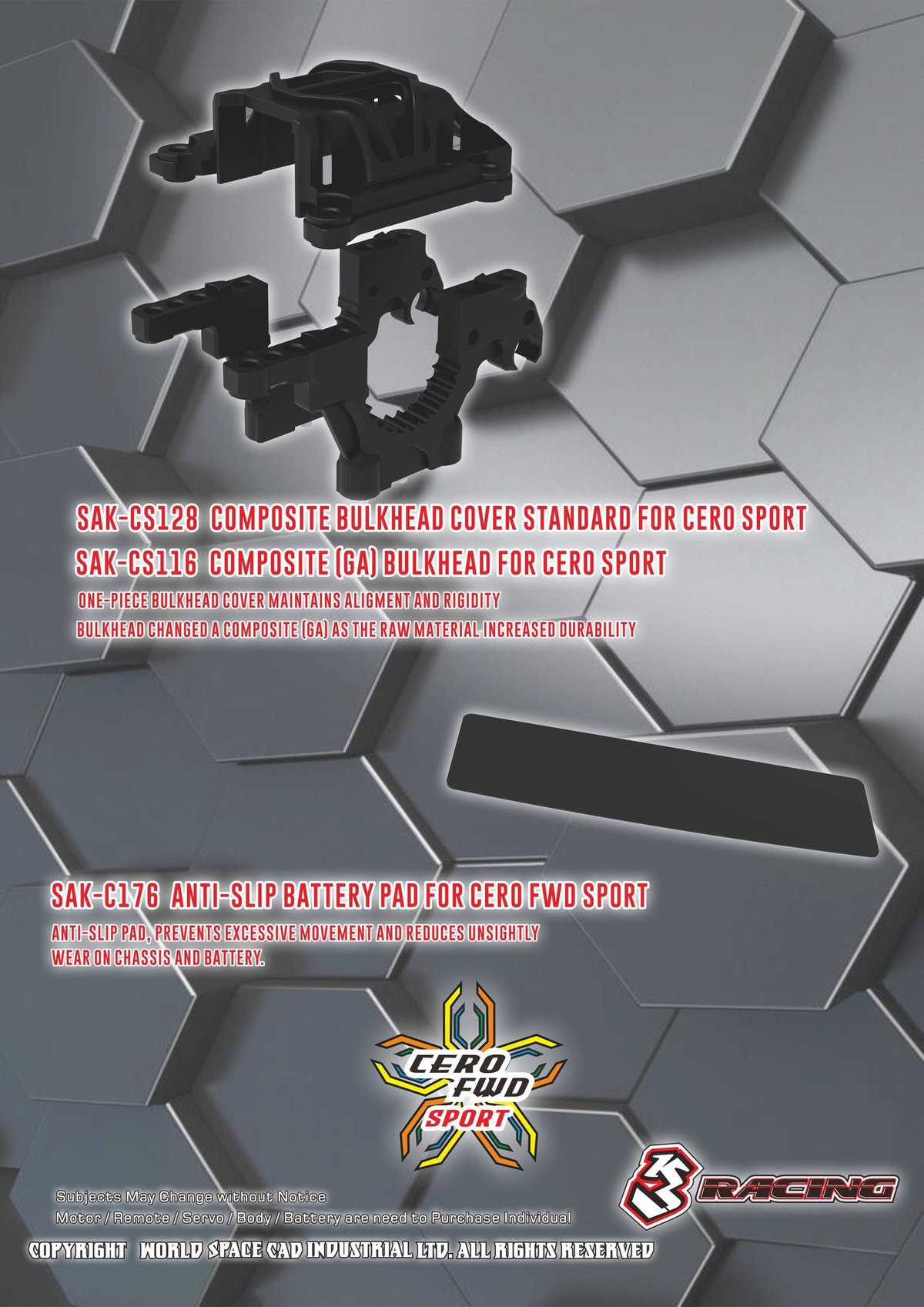 3Racing 1/10 CERO FWD SPORT TOURINGCAR【KIT-CERO...