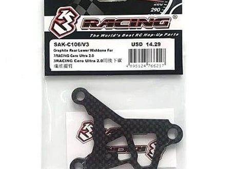 3Racing SAK-C106/V3 REAR GRAPHITE LOWER WISHBON...