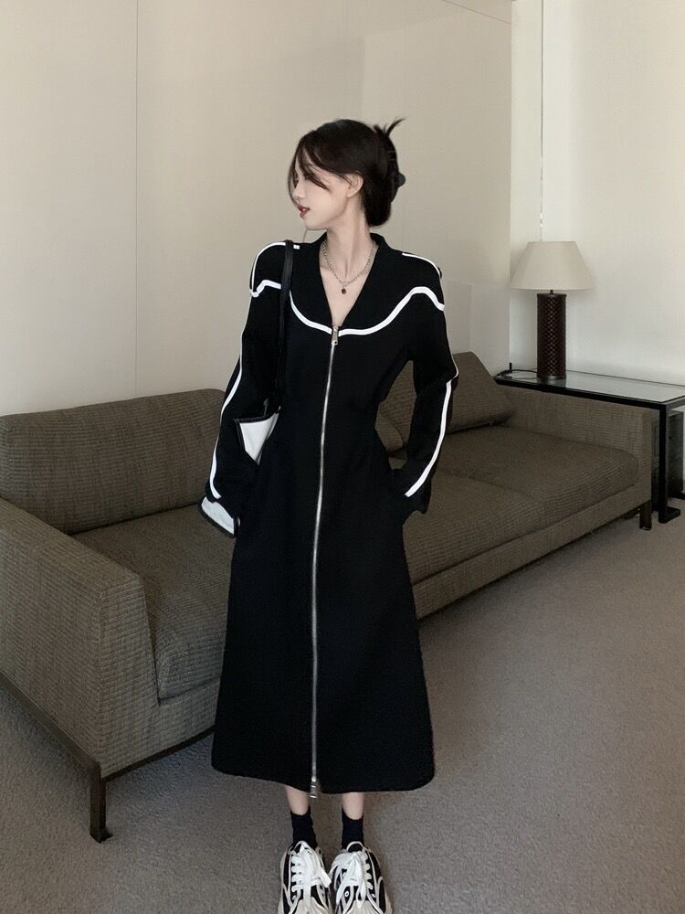 フロントジップワンピース黒 | SHARA フロントジップワンピース黒 | SHARA
