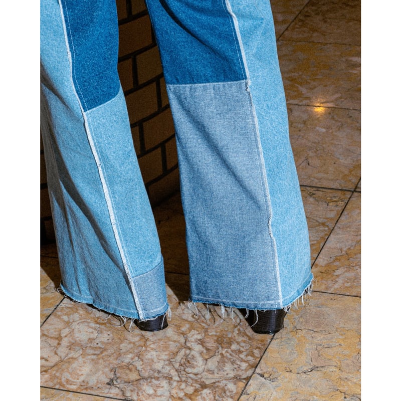 PATCHWORK FLARE DENIM 【BLUE】 | SHIKITARI PATCHWORK FLARE DENIM 【BLUE】 | SHIKITARI