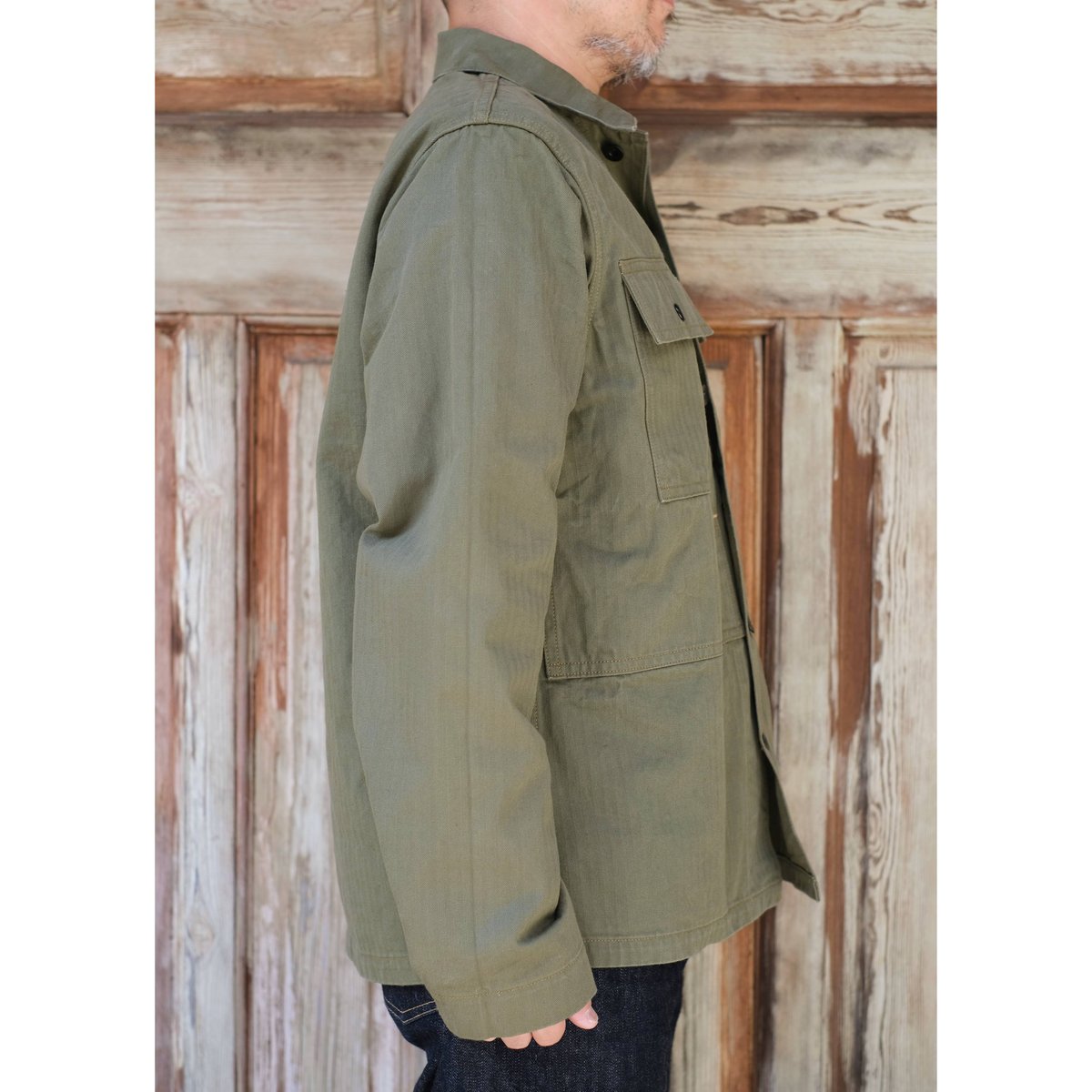 “A F A” GRUNTS JACKET (YARN-DYED OLIVE) | DESOL...