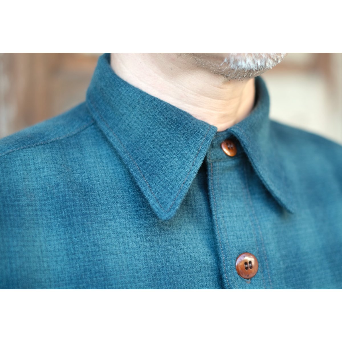 ”HIGHBALLER” LOGGER SHIRT (GRAY GREEN x PINE GR...