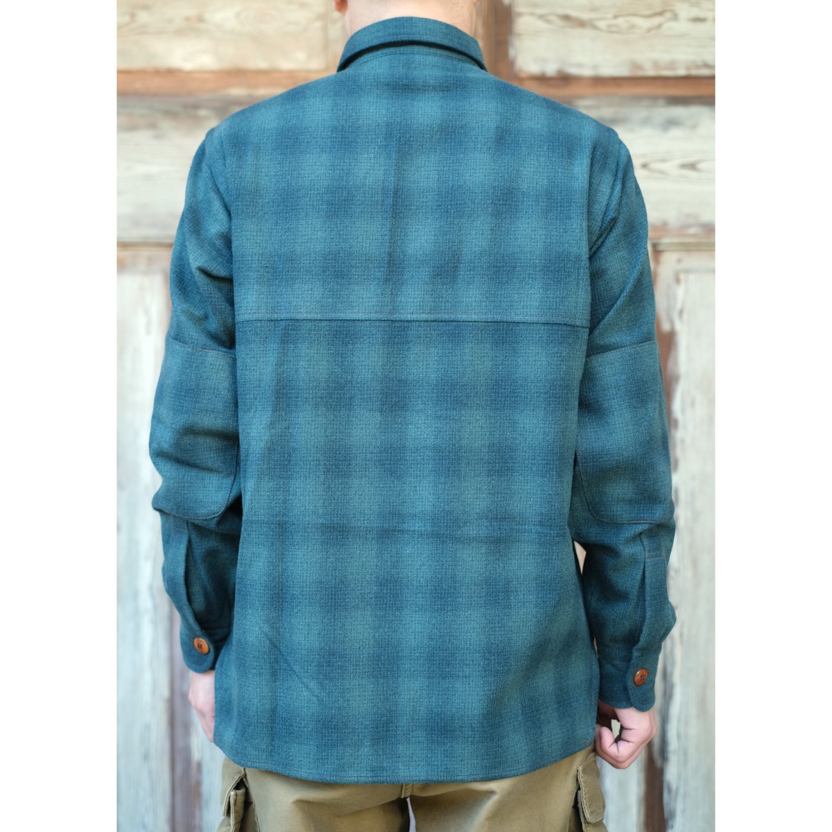 ”HIGHBALLER” LOGGER SHIRT (GRAY GREEN x PINE GR...