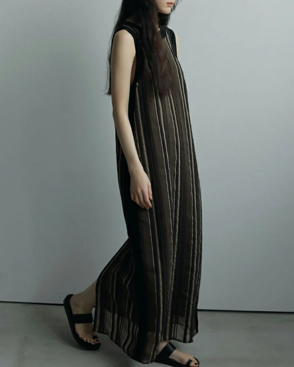 【即納】anuke アンヌーク anuke　Sheer Stripe Onepiece シアーストライプワンピース 62520317 船曳ひろみ【2025】【AW】【2025夏秋】【2025AW】【入荷】 ànuke アンヌーク anuke 秋冬 Sheer Stripe Onepiece シアース