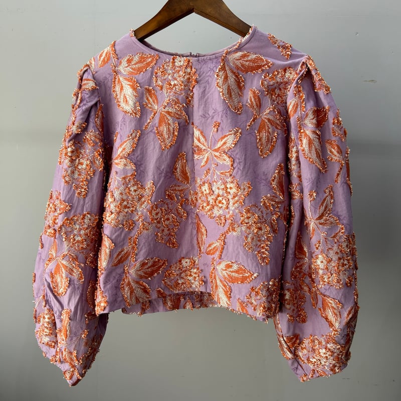 PARIS DE AOUNE フラワージャガード ブラウス /PA234BL001 | blo PARIS DE AOUNE フラワージャガード ブラウス /PA234BL001 | blo