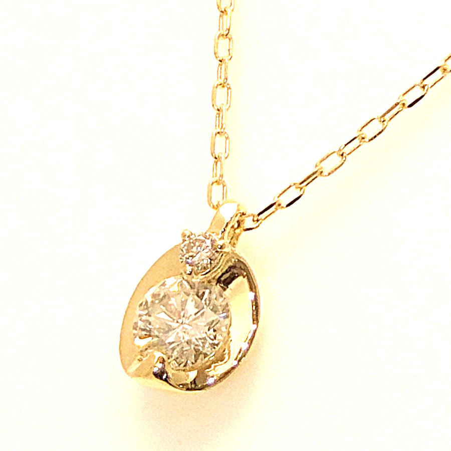 K18 YG イエローゴールド ダイヤモンド 0.2ct ネックレス K18 YG yel...
