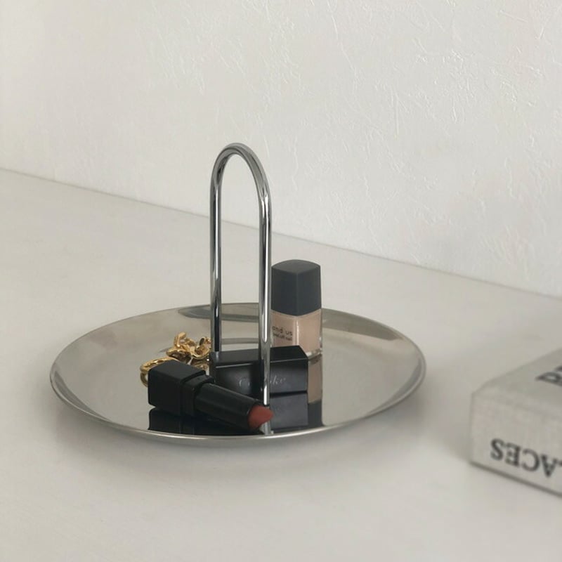 plate-03058 ステンレス 取っ手付き トレイ ラウンド トレー plate-03058 ステンレス 取っ手付き トレイ ラウンド トレー