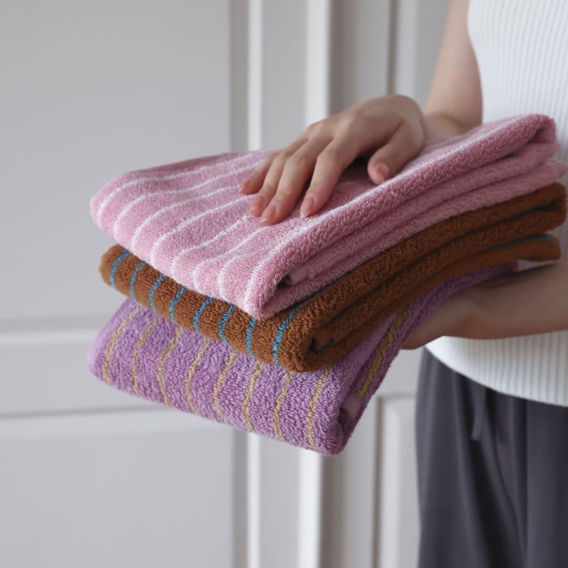towel-03026 カラー ペンシルストライプ バスタオル フェイス towel-03026 カラー ペンシルストライプ バスタオル フェイス