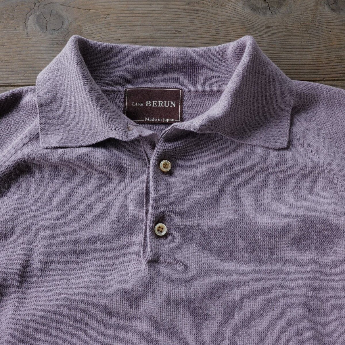 【Smoke Berry】BERUN半袖ニットポロ | Atelier BERUN