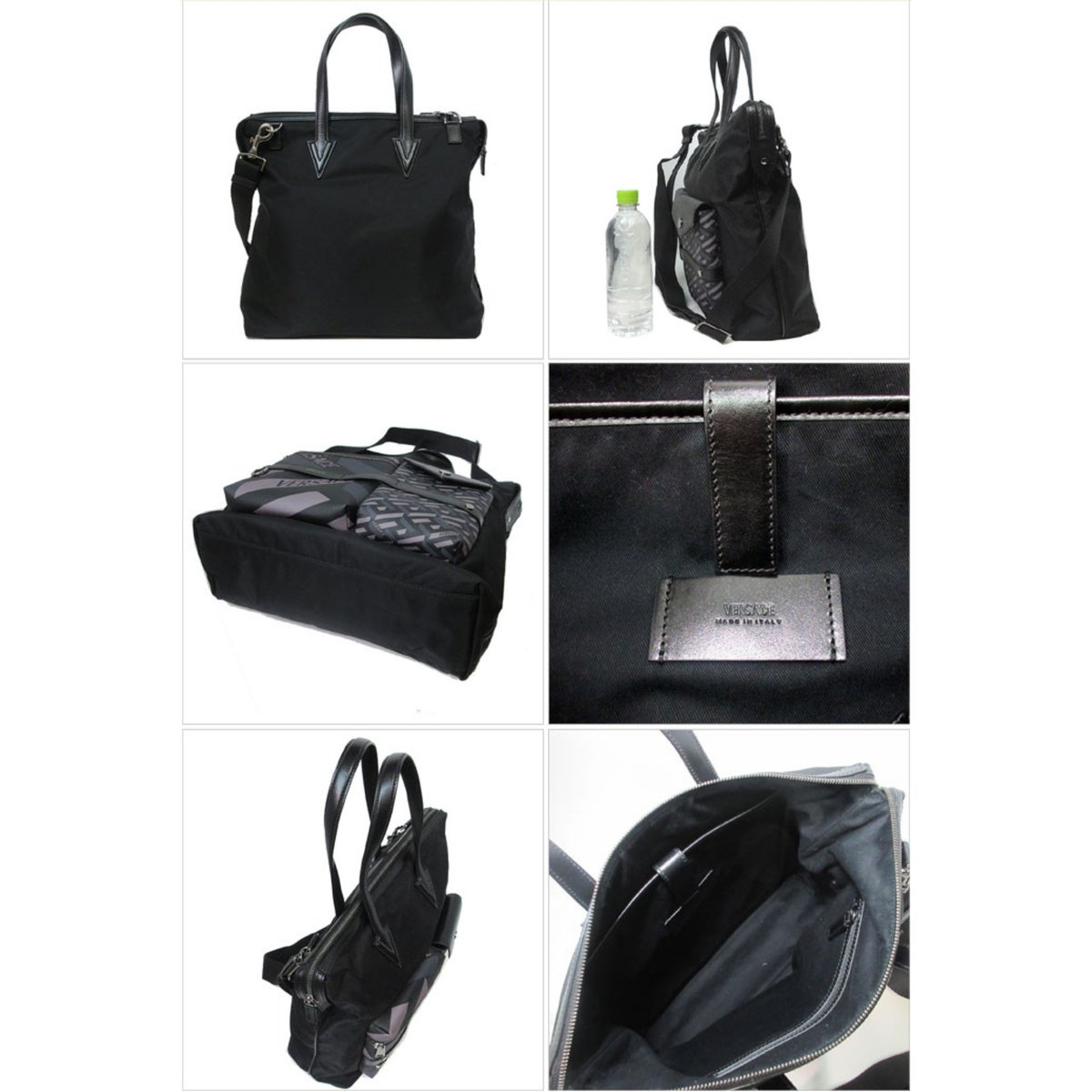 ヴェルサーチェ トートバッグ VERSACE ラ グレカ ナイロン 2WAY ヴェルサーチェ トートバッグ VERSACE ラ グレカ ナイロン 2WAY