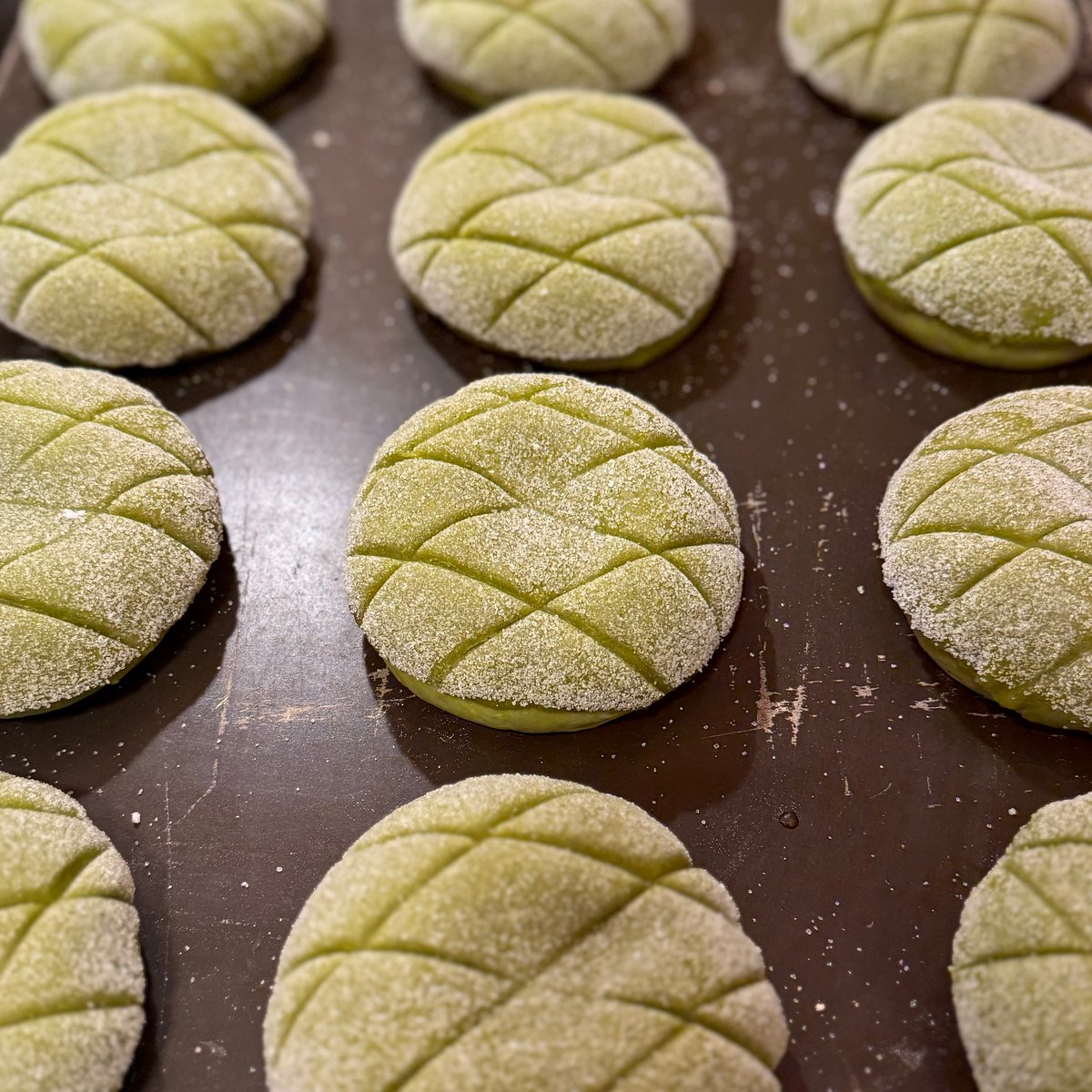 【1月限定】抹茶大納言メロンパンベーグル5個セット | NIKO BAGEL WEB STORE