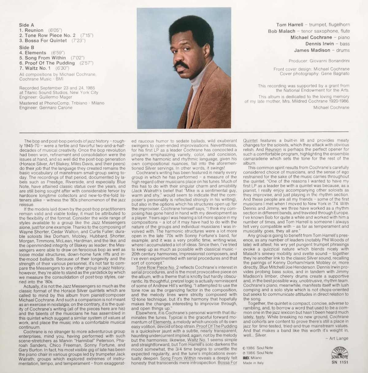 【LP】Michael Cochrane Quintet / Elements | MeraM...