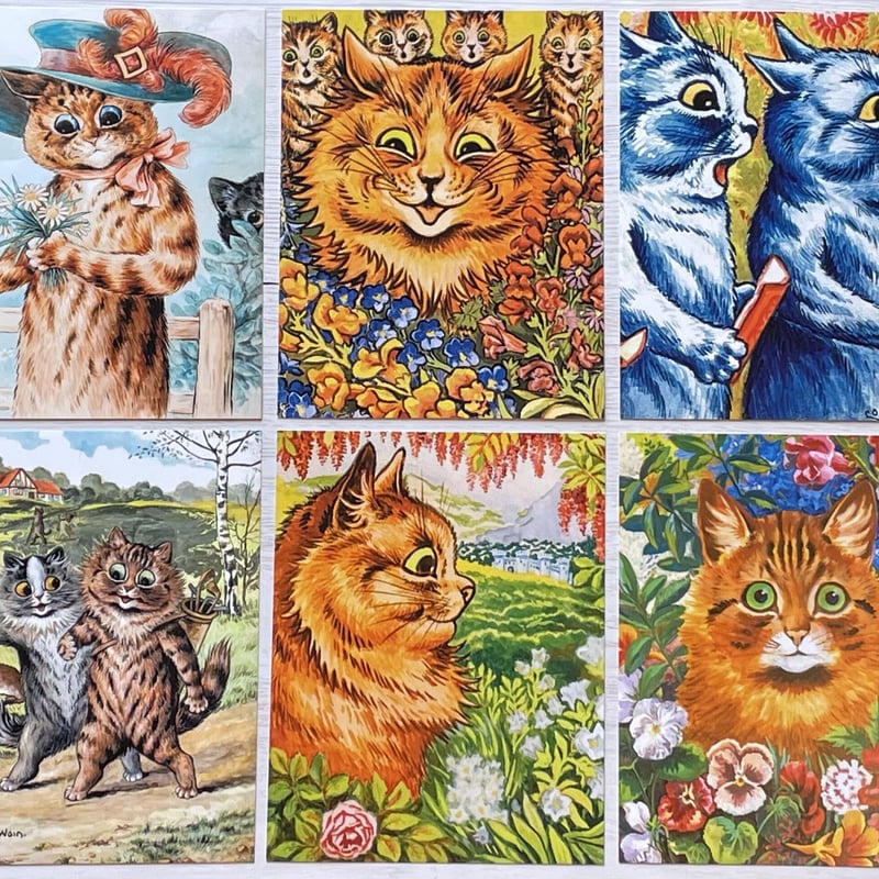 ルイス・ウェイン(Louis Wain) 猫の絵ポストカード 24枚組 ルイス・ウェイン(Louis Wain) 猫の絵ポストカード 24枚組