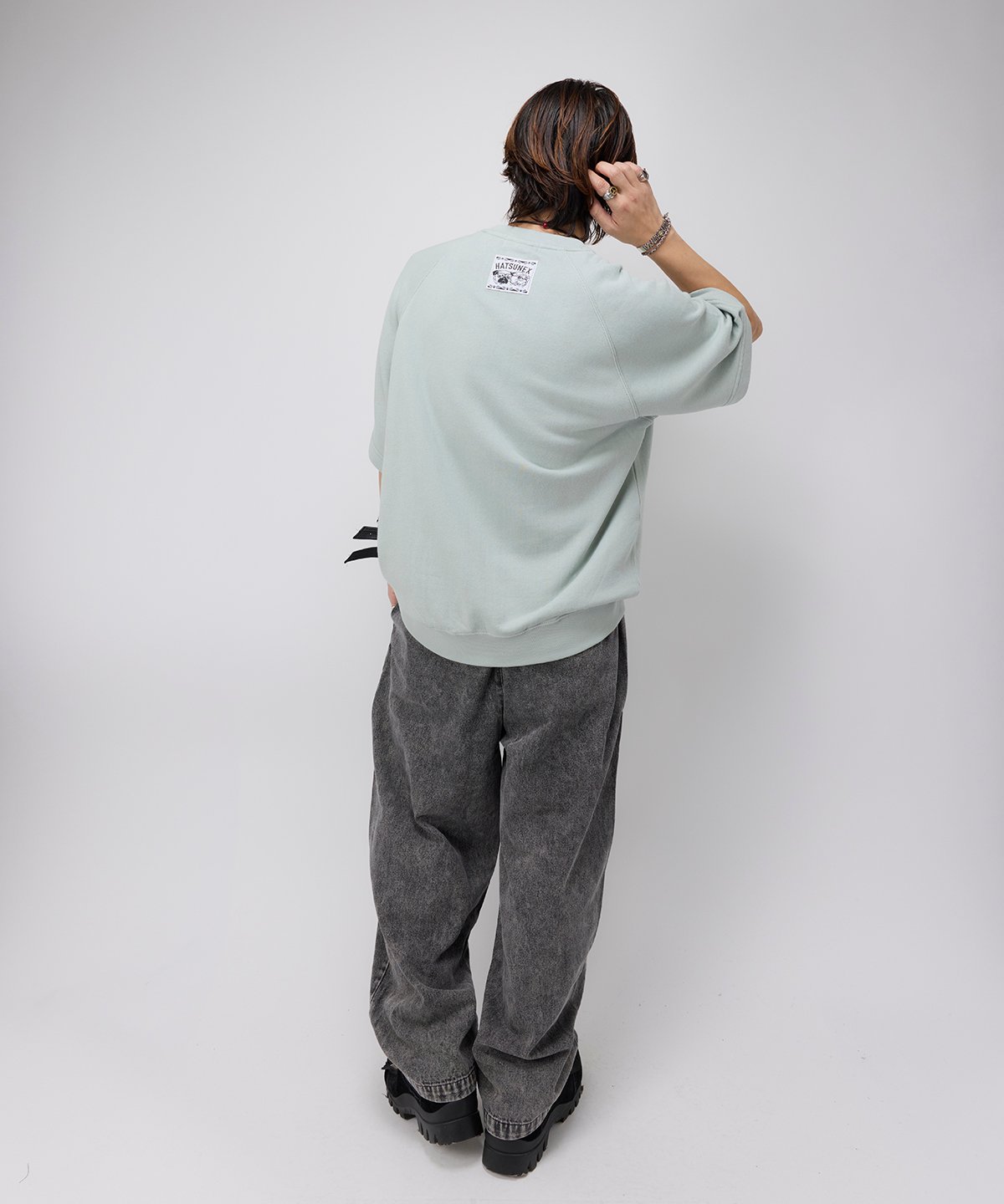 Hatsunex サガラ刺繍ライトオンススウェットTシャツ(スモーキー Hatsunex サガラ刺繍ライトオンススウェットTシャツ(スモーキー
