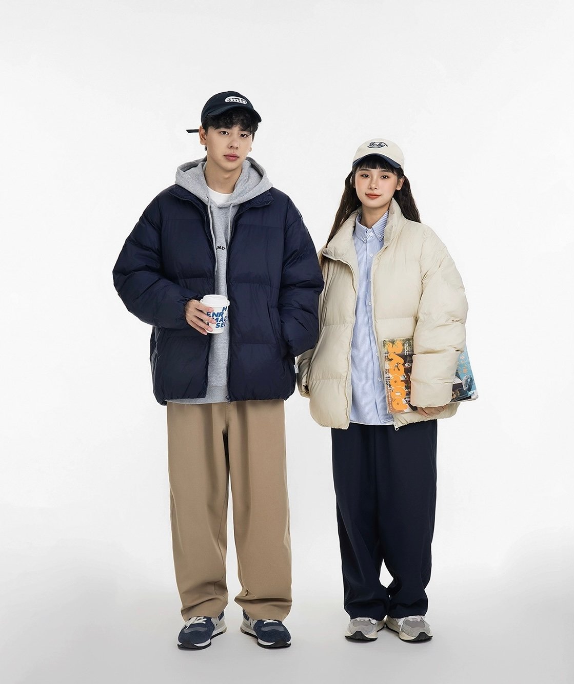 Oversized Solid Down Jacket | PIEAL