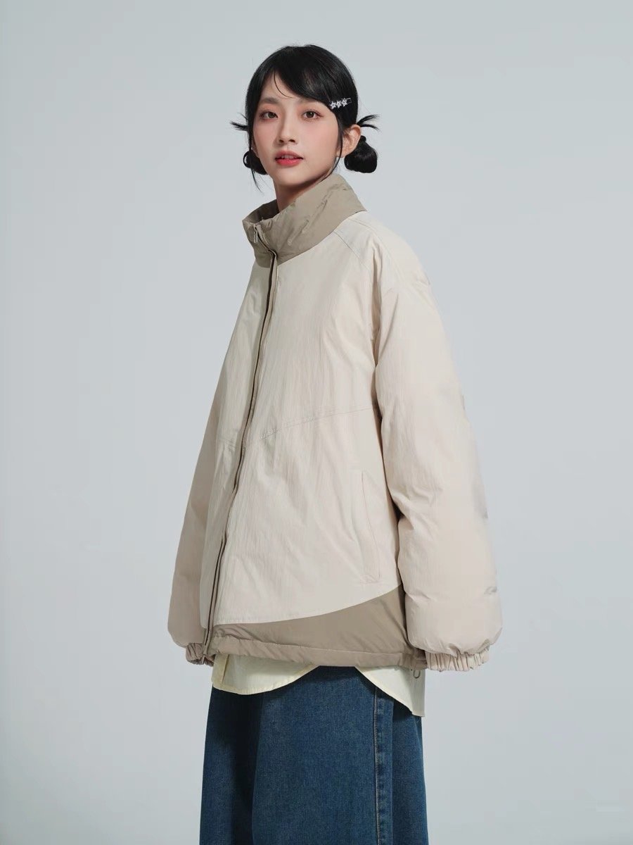 Oversized Bi-color Down Jacket | PIEAL