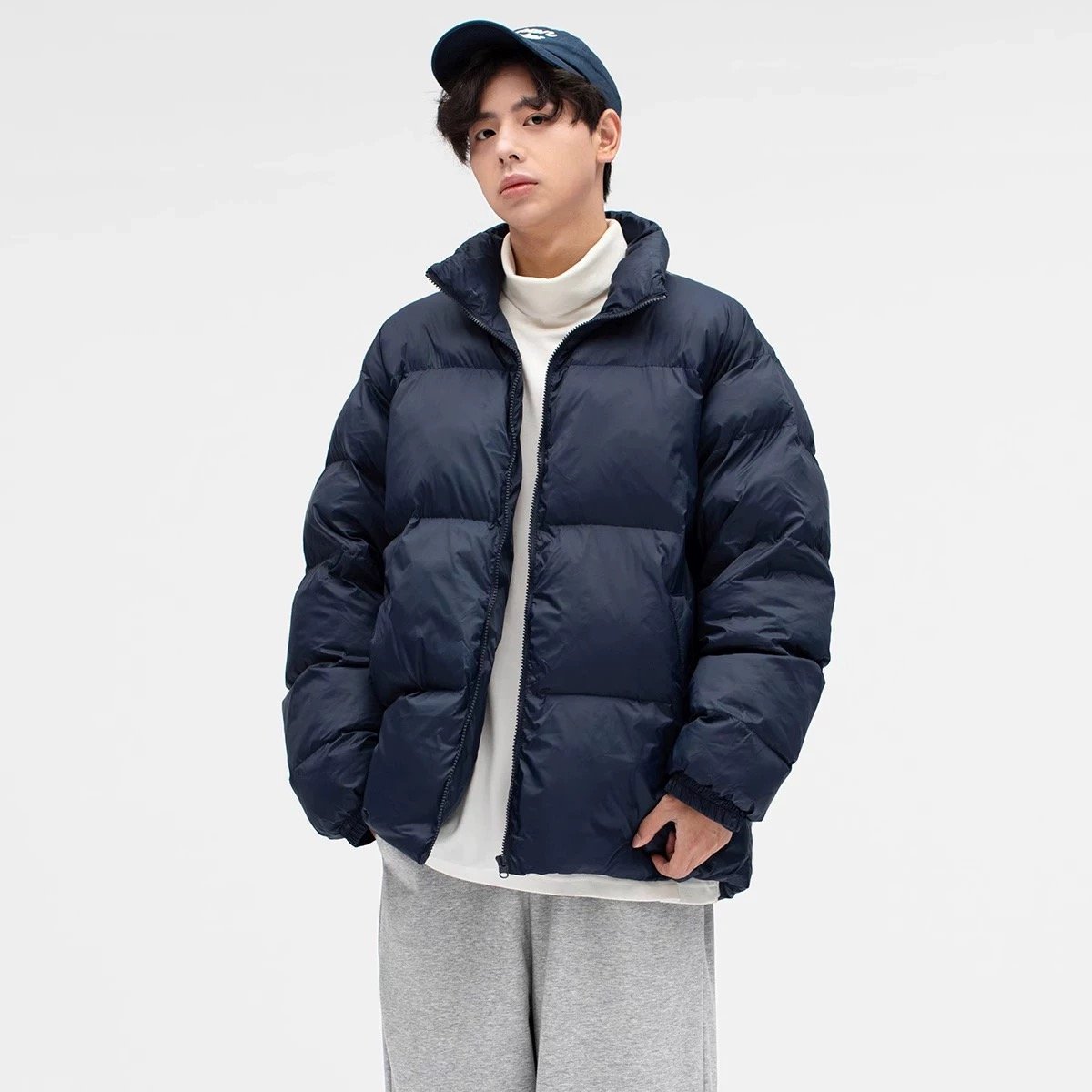 Oversized Solid Down Jacket | PIEAL