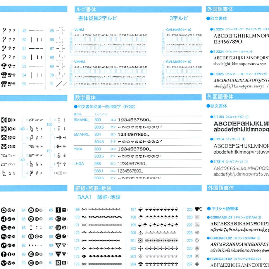 タショニム・フォント見本帳 No.5A | Sha-ken