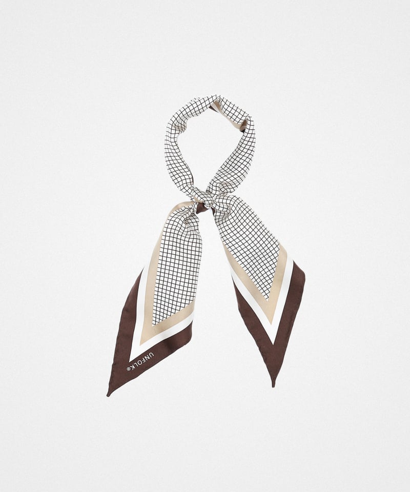 14 Hand print silk scarf (Beige) | UNFOLK 14 Hand print silk scarf (Beige) | UNFOLK