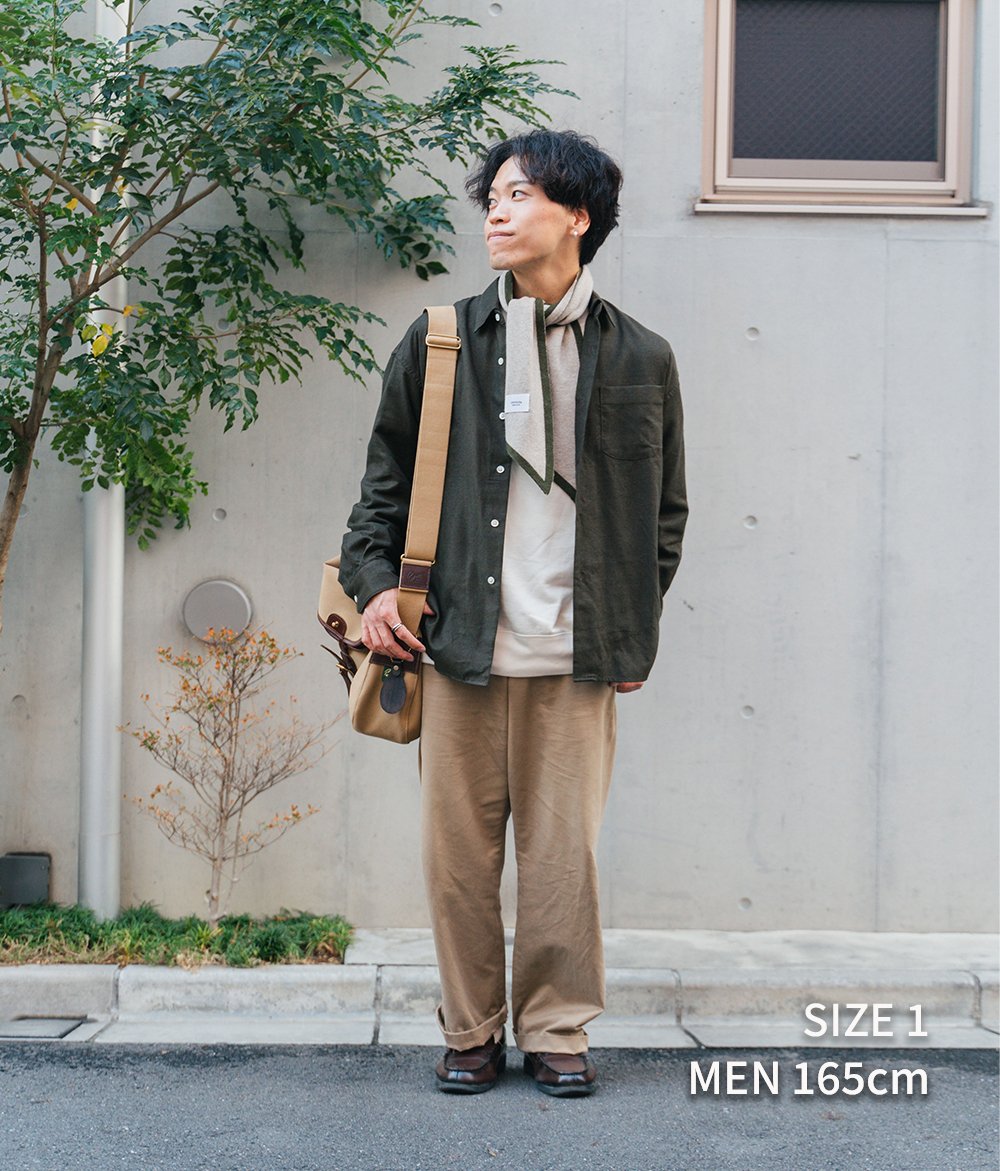 #-23 2way detachable collar check shirt (Green)...