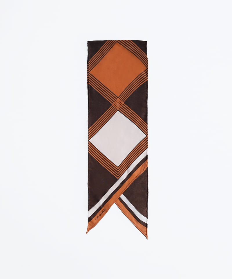 00 Hand print silk scarf (Brown) | UNFOLK 00 Hand print silk scarf (Brown) | UNFOLK