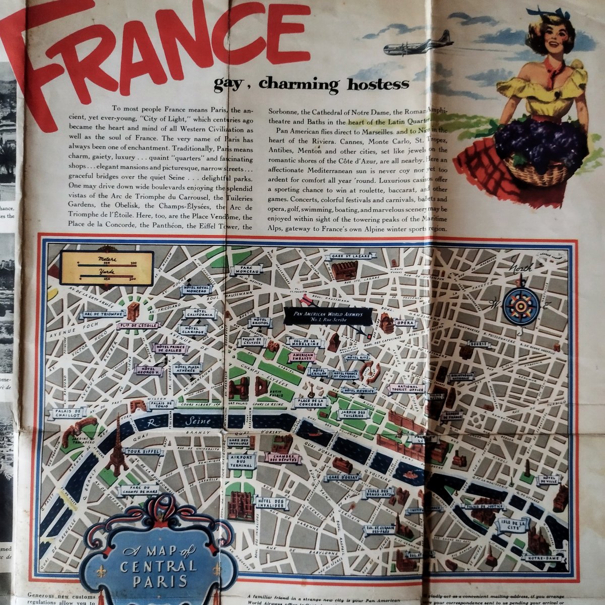 【FRANCE BY CLIPPER 】 PAN AMERICAN WORLD AIRWAYS...
