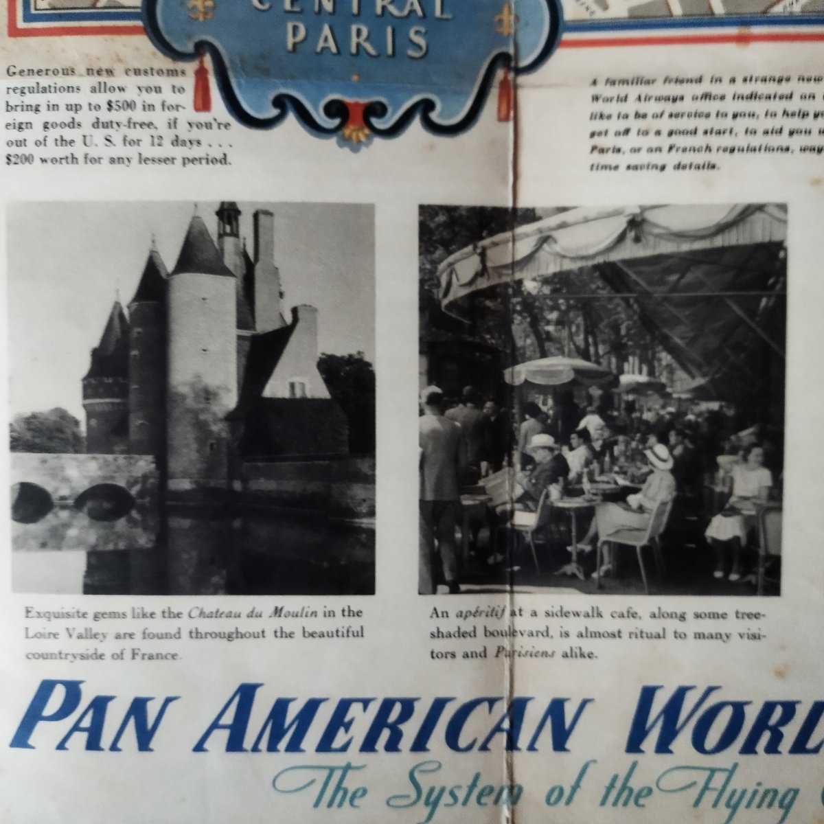 【FRANCE BY CLIPPER 】 PAN AMERICAN WORLD AIRWAYS...