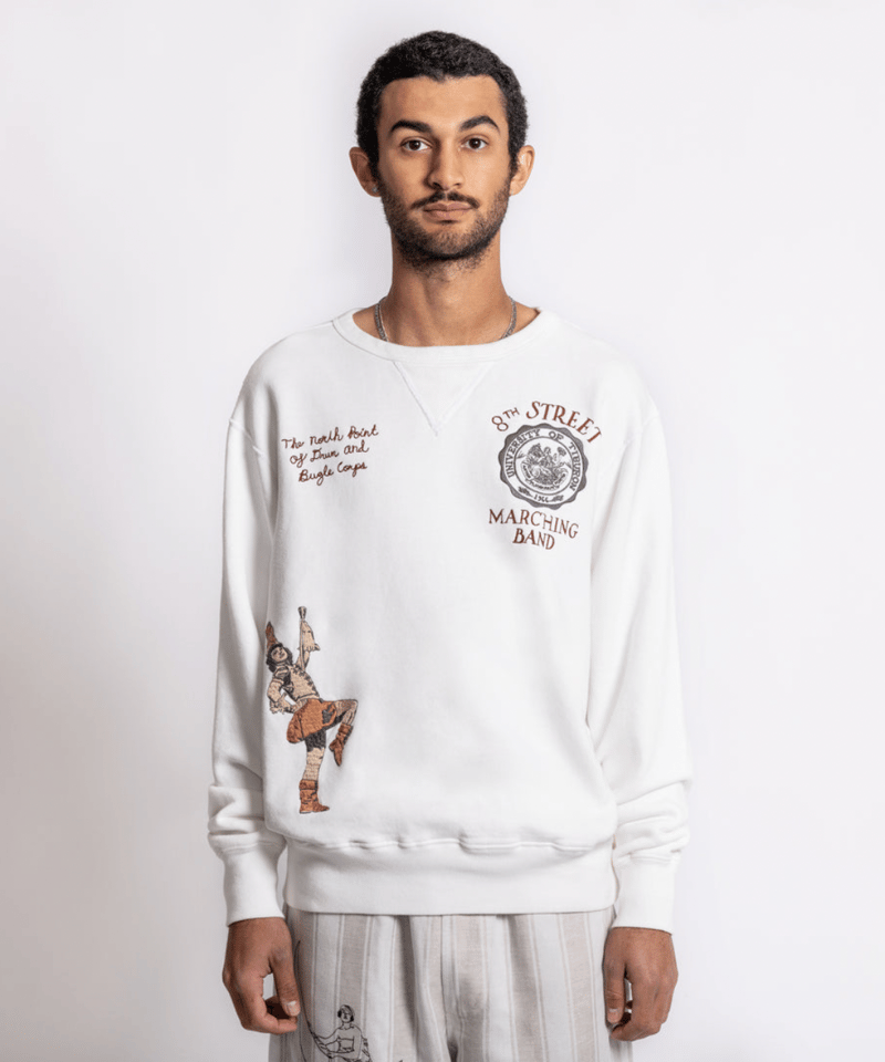 SAMUEL ZELIG” / MARCHING BAND CREWNECK - NATUR SAMUEL ZELIG” / MARCHING BAND CREWNECK - NATUR