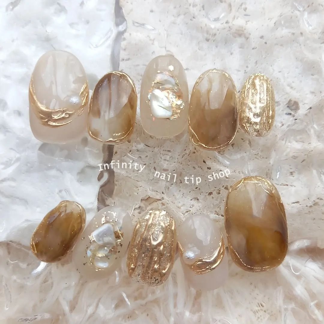 (096)Brown × Perl × stone | Infinity