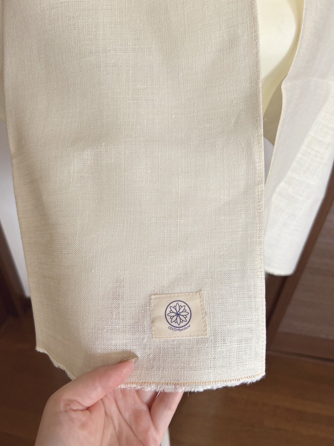 【小さめ】ヘンプ100% ストール(ホワイトベージュ) | Coco Rainbow