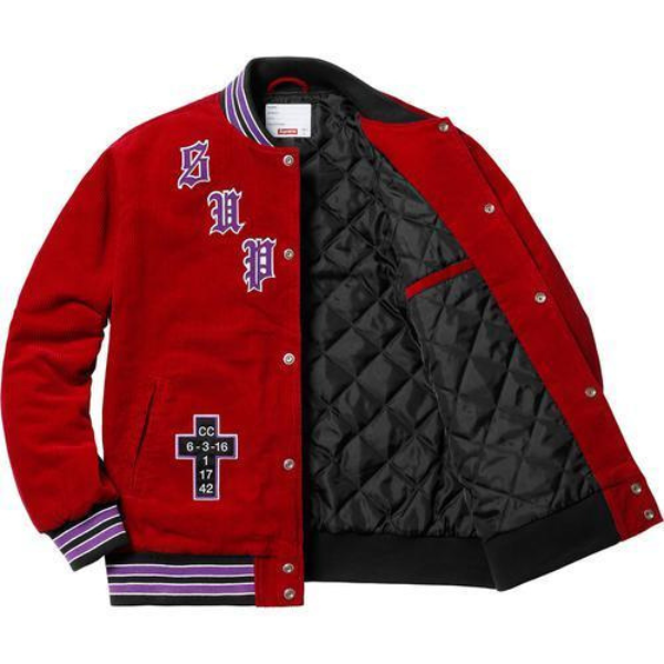 Supreme Old English Corduroy Varsity Jacket ( Supreme Old English Corduroy Varsity Jacket (