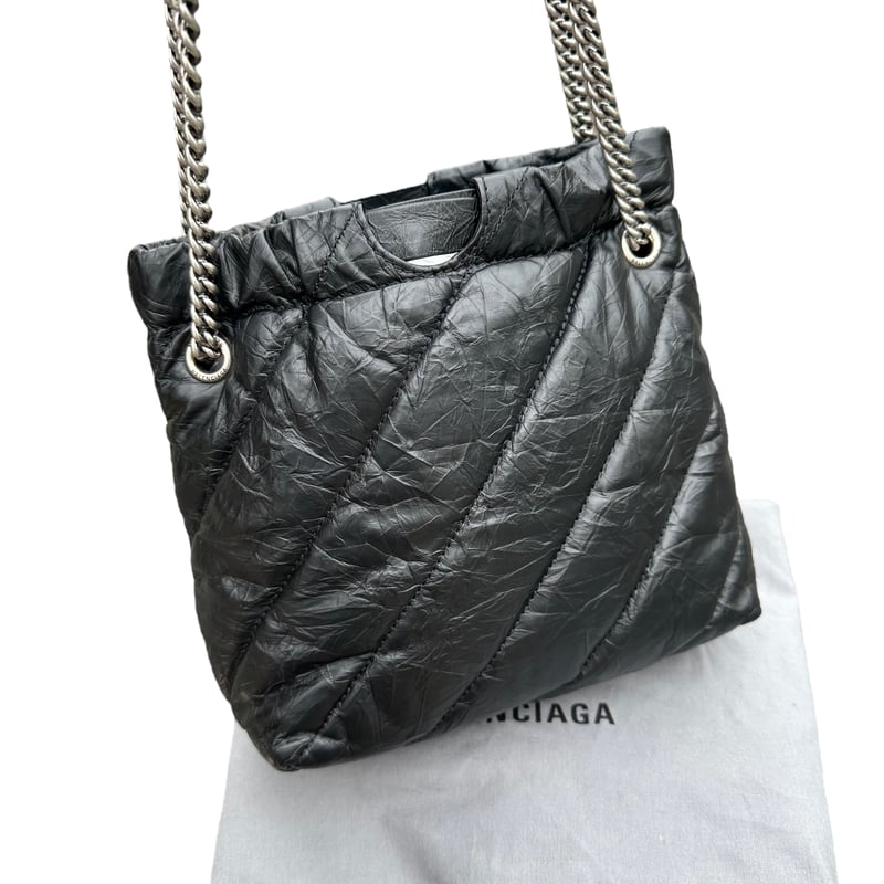 バレンシアガBALENCIAGAクラッシュCRUSHキルトXSチェーントート バレンシアガBALENCIAGAクラッシュCRUSHキルトXSチェーントート