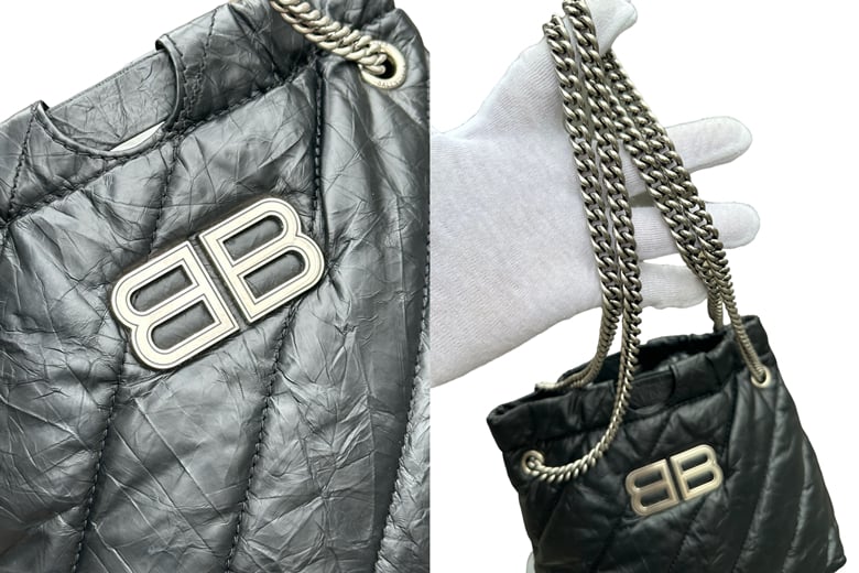 バレンシアガBALENCIAGAクラッシュCRUSHキルトXSチェーントート バレンシアガBALENCIAGAクラッシュCRUSHキルトXSチェーントート