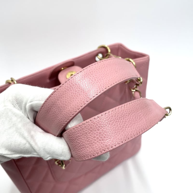 CHANEL 美品 キャビアスキン チェーントートバッグ PST 8番台 CHANEL 美品 キャビアスキン チェーントートバッグ PST 8番台