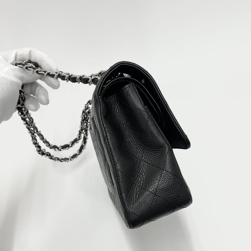 CHANEL キャビアスキン マトラッセ25 Wフラップ チェーン CHANEL キャビアスキン マトラッセ25 Wフラップ チェーン