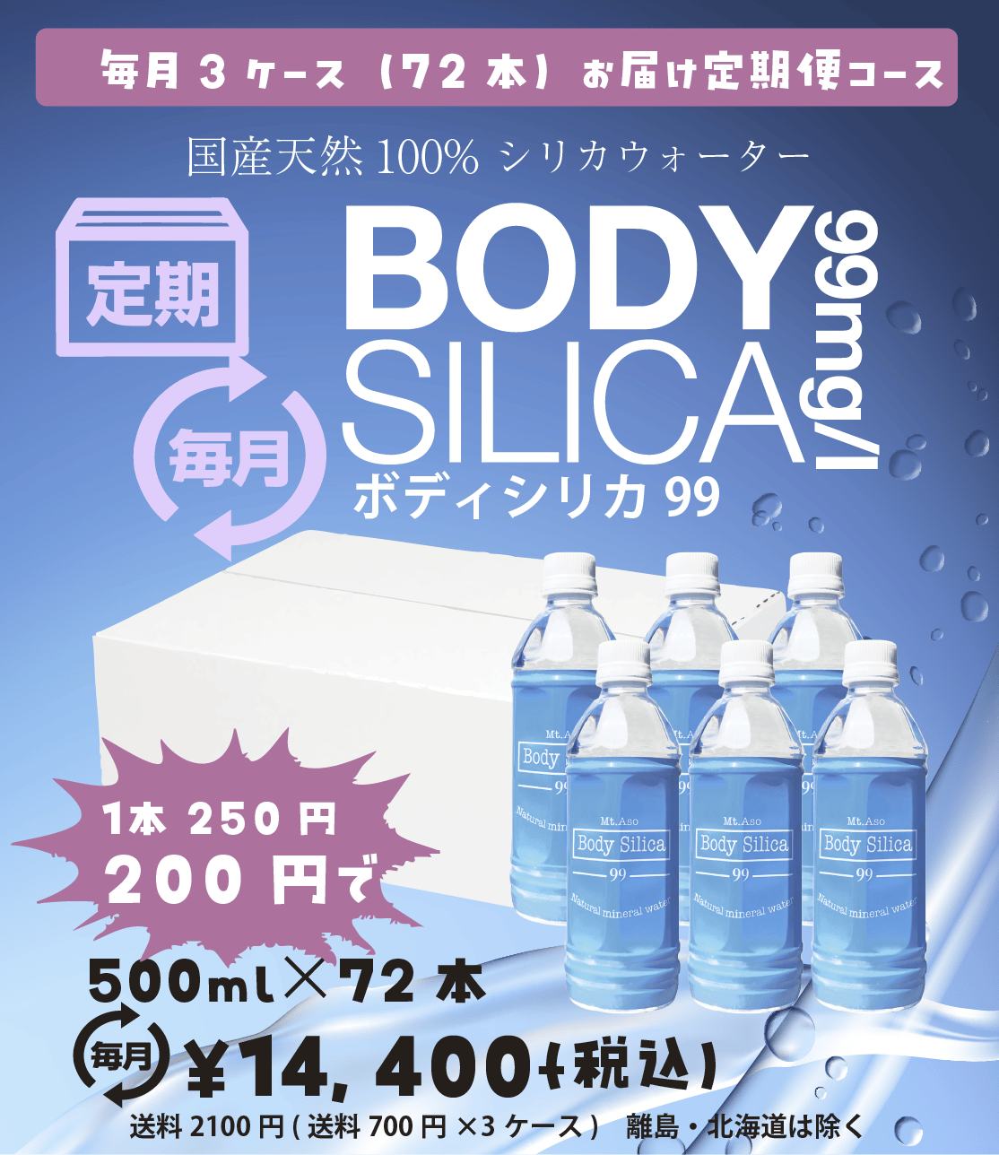 ボディシリカ99 500ml 3ケース(72本入)コース YN3303 | BODY SIL...