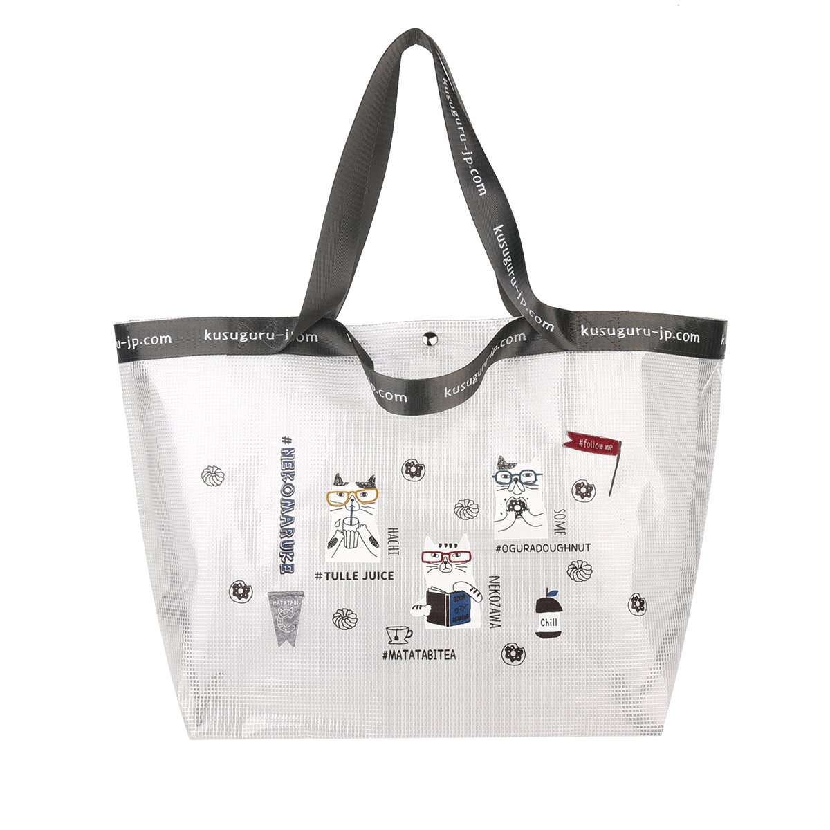 25-8202 クリアメッシュ トートバッグLサイズ ネコまるけ | KUSUGURU STORE