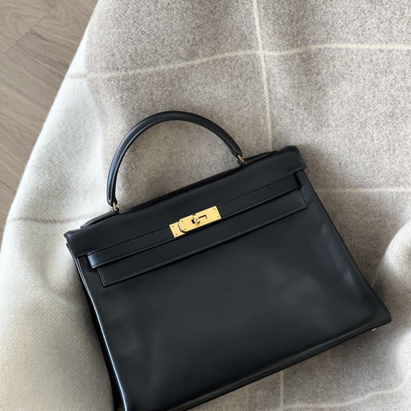 エルメス ケリー32 ボックスカーフ ノワール ゴールド金具 OD刻 エルメス ケリー32 ボックスカーフ ノワール ゴールド金具 OD刻