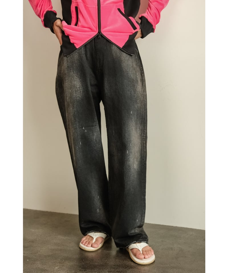 ANCELLM AGING TAPERED 5P DENIM PANTS | MusterWe ANCELLM AGING TAPERED 5P DENIM PANTS | MusterWe