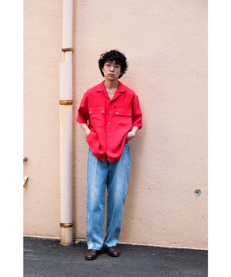 ULTERIOR L/R TWILL OPEN COLLAR SHIRT | MusterWe ULTERIOR L/R TWILL OPEN COLLAR SHIRT | MusterWe