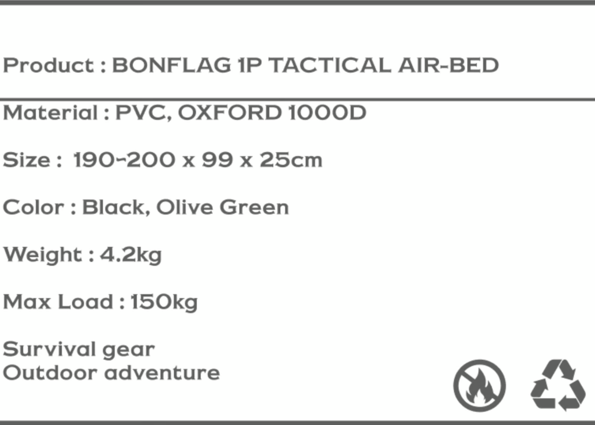 BONFLAG Tactical Air Bed 1P | Territory Task