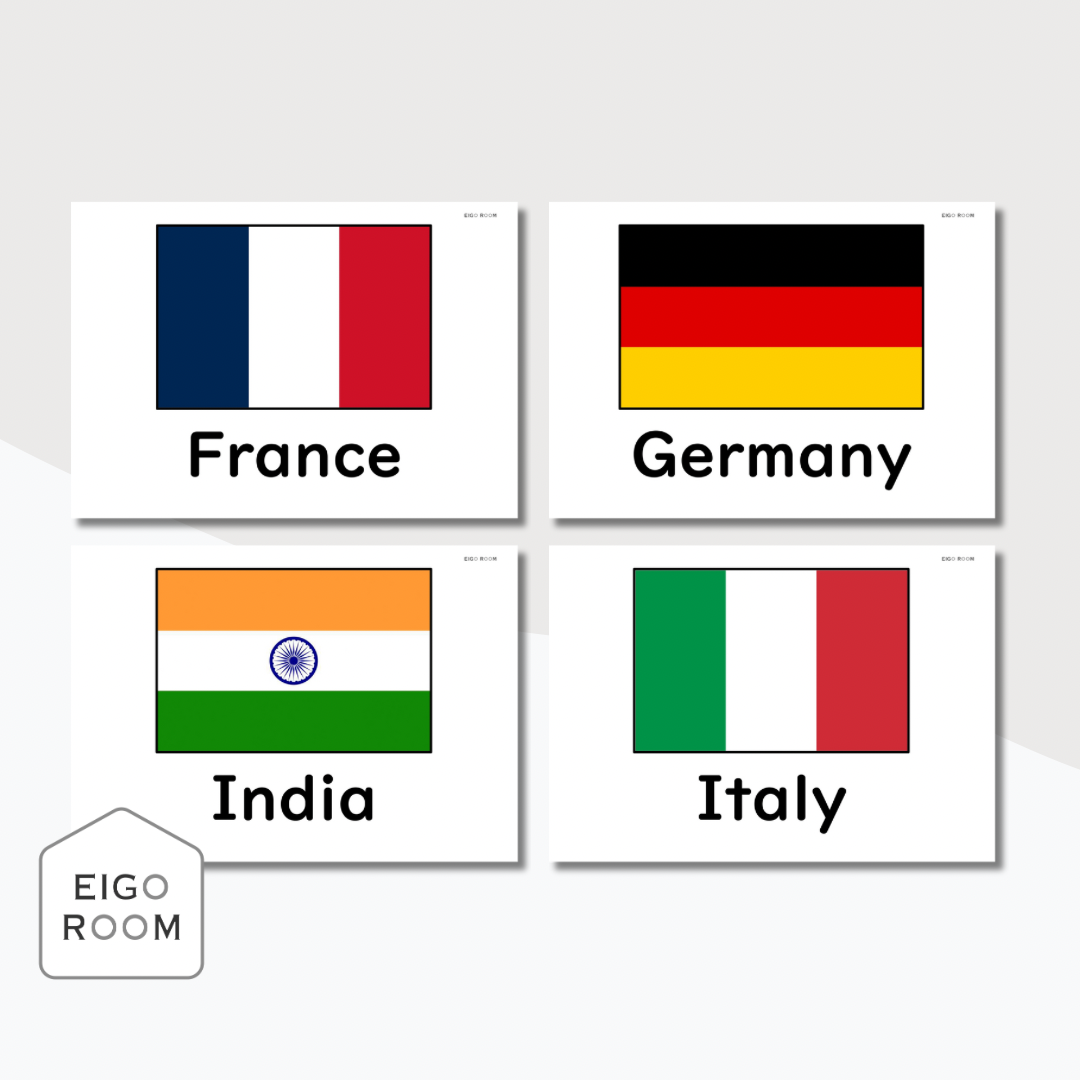 絵カード〈『Here We Go!6』完全対応 Country Flags Flashca...