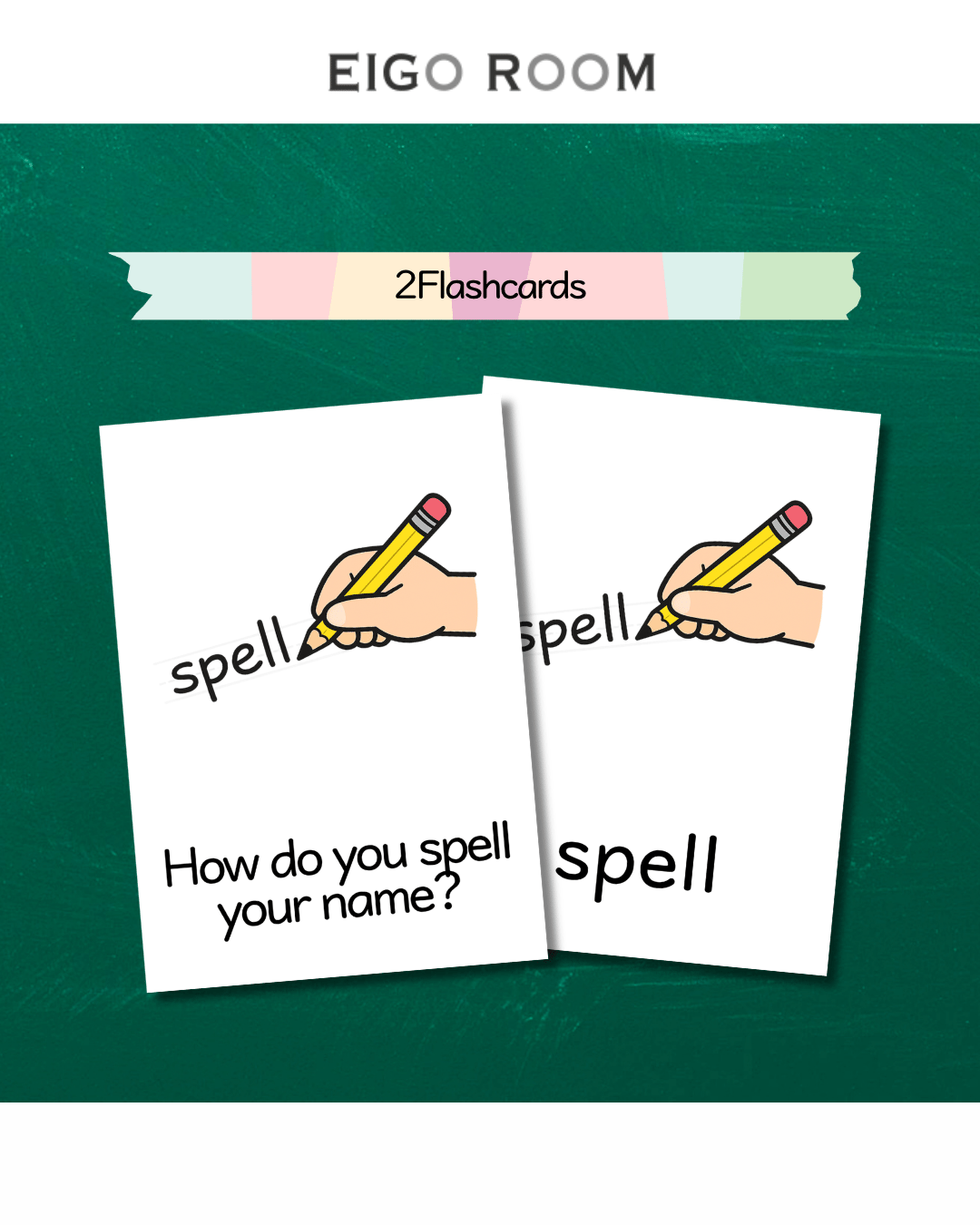絵カード＋アルファベットポスター＋ワークシートセット〈How do you spell you...