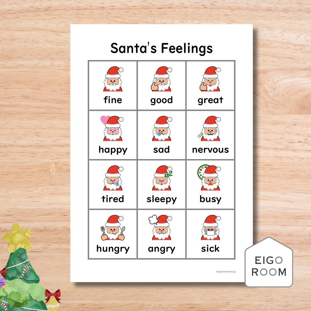 チャート〈Santa’s Feelings Chart サンタの気持ちチャート〉 1page...