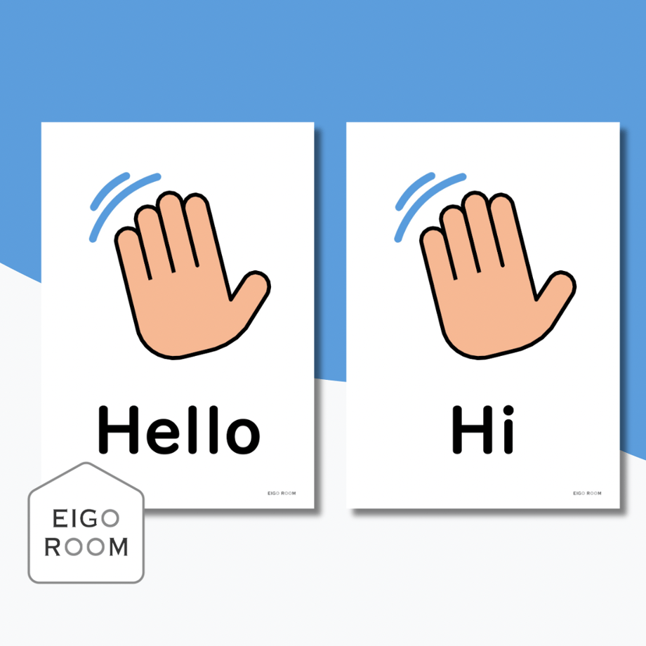 絵カード〈"Hello" "Hi" Flashcard 「こんにちは」ピクチャーカード〉 2p...